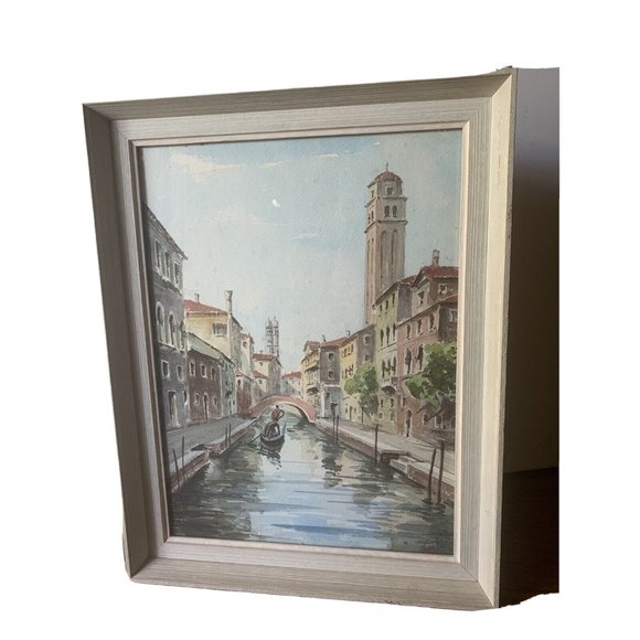 Art | Rare Original Watercolor Gotti Wood Framed Art Venice Italy ...